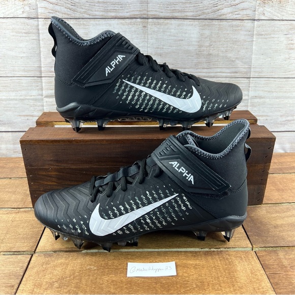 Nike | Shoes | Nike Alpha Menace Pro 2 Mid Cut Black Football Cleats ...